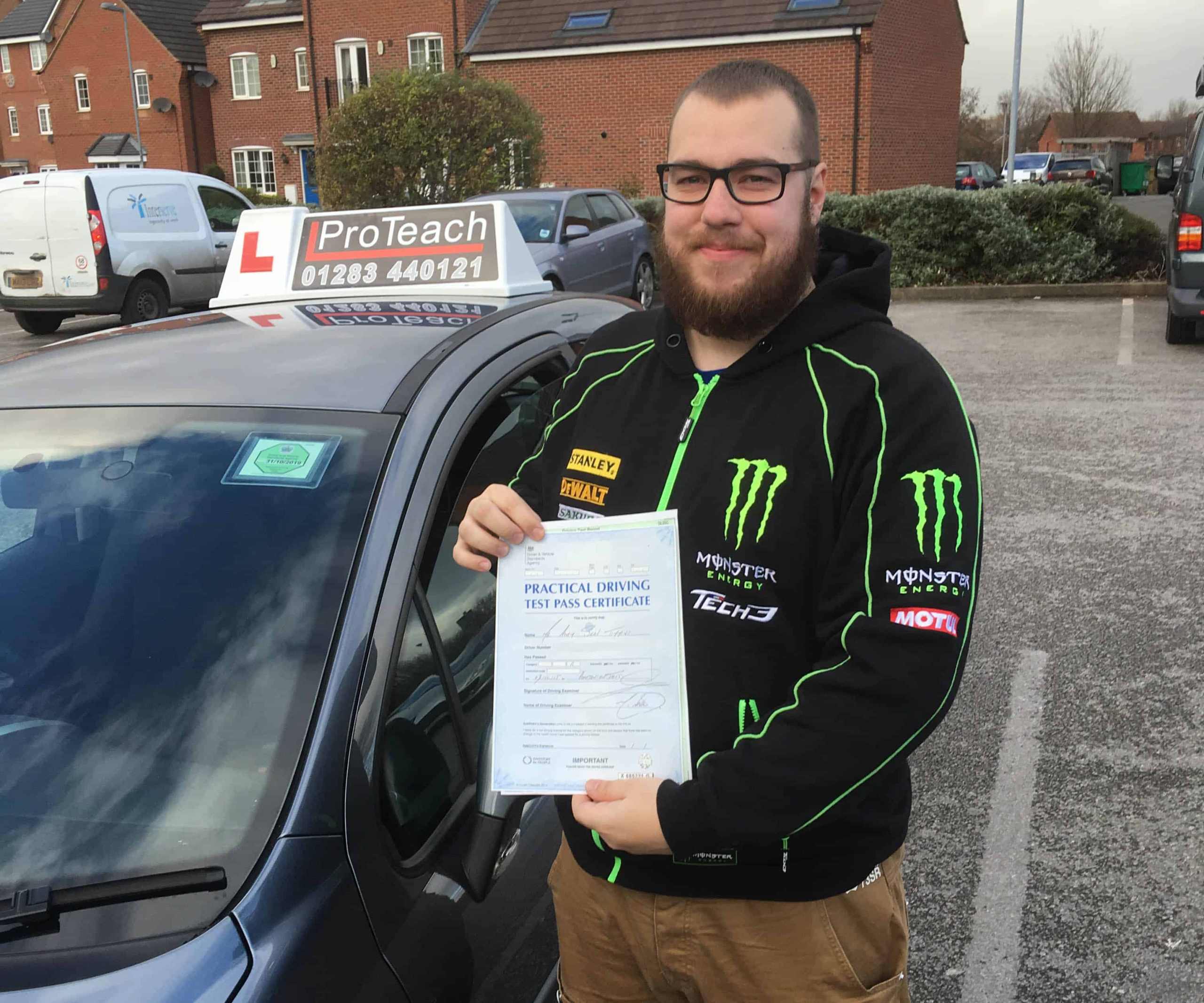 Passed Adam Timmins - Proteach Driving School