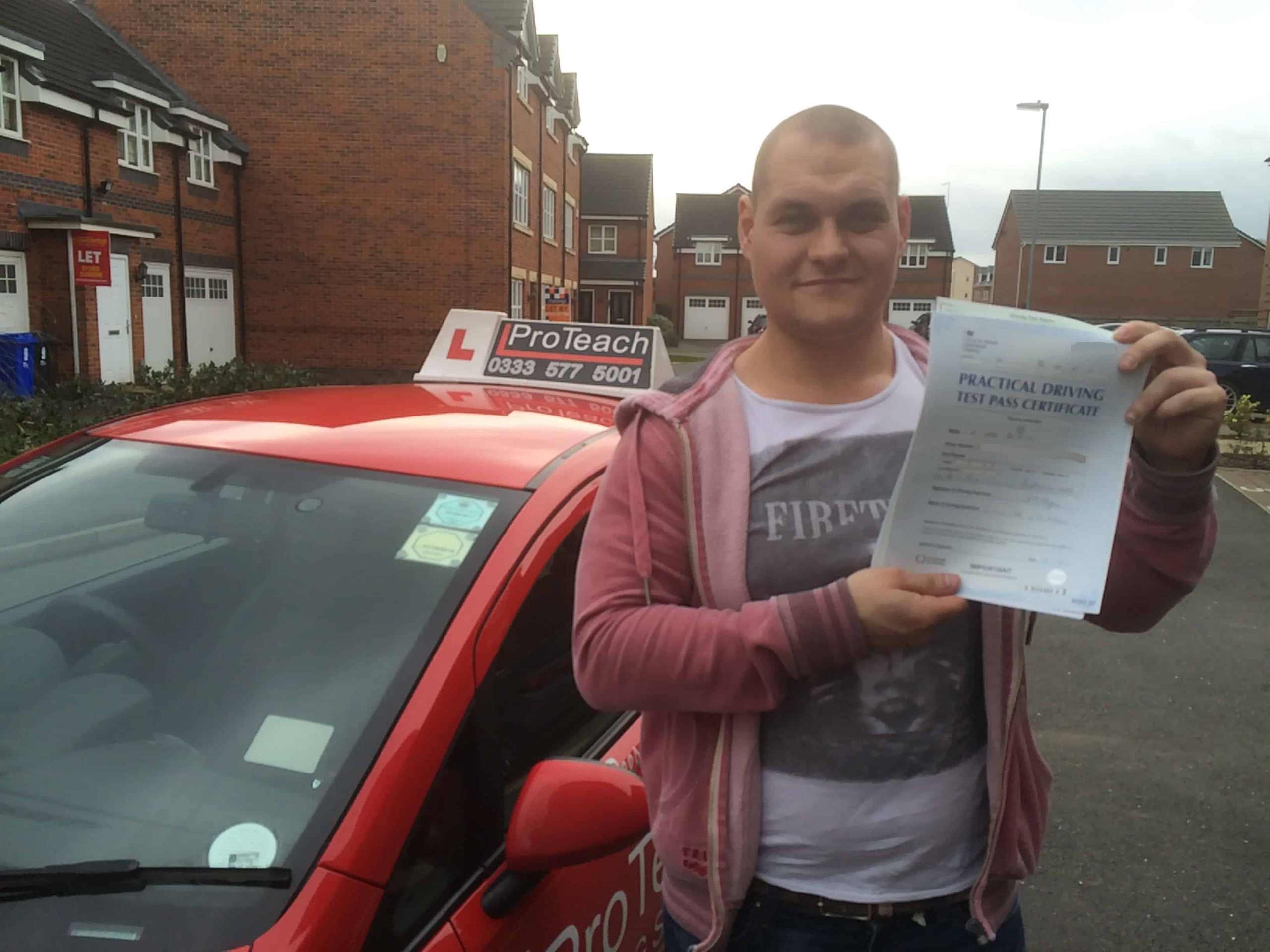 Passed Sean Rex-Byrd - Proteach Driving School
